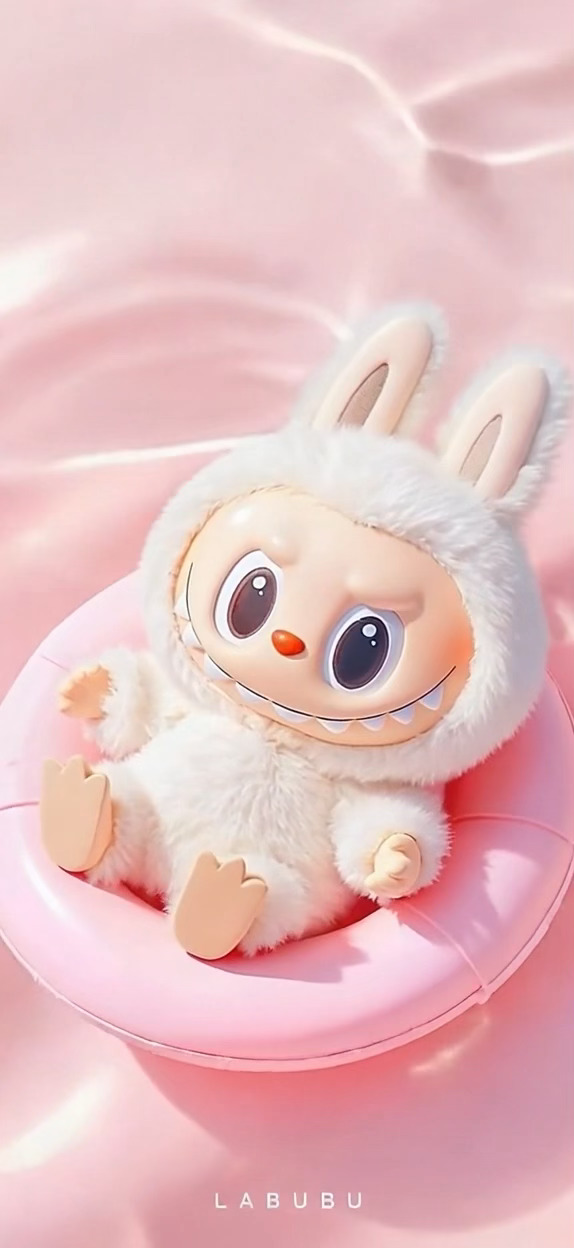 Labubu's Relaxing Pool Day - Free Labubu Static Wallpaper HD