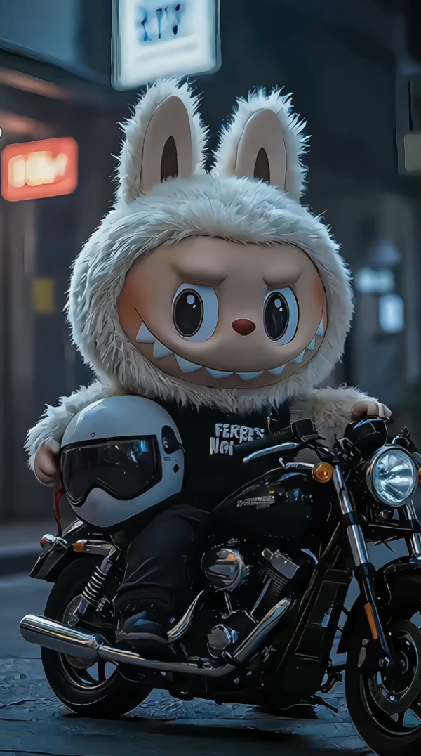 Labubu's Midnight Ride - Free Labubu Static Wallpaper HD
